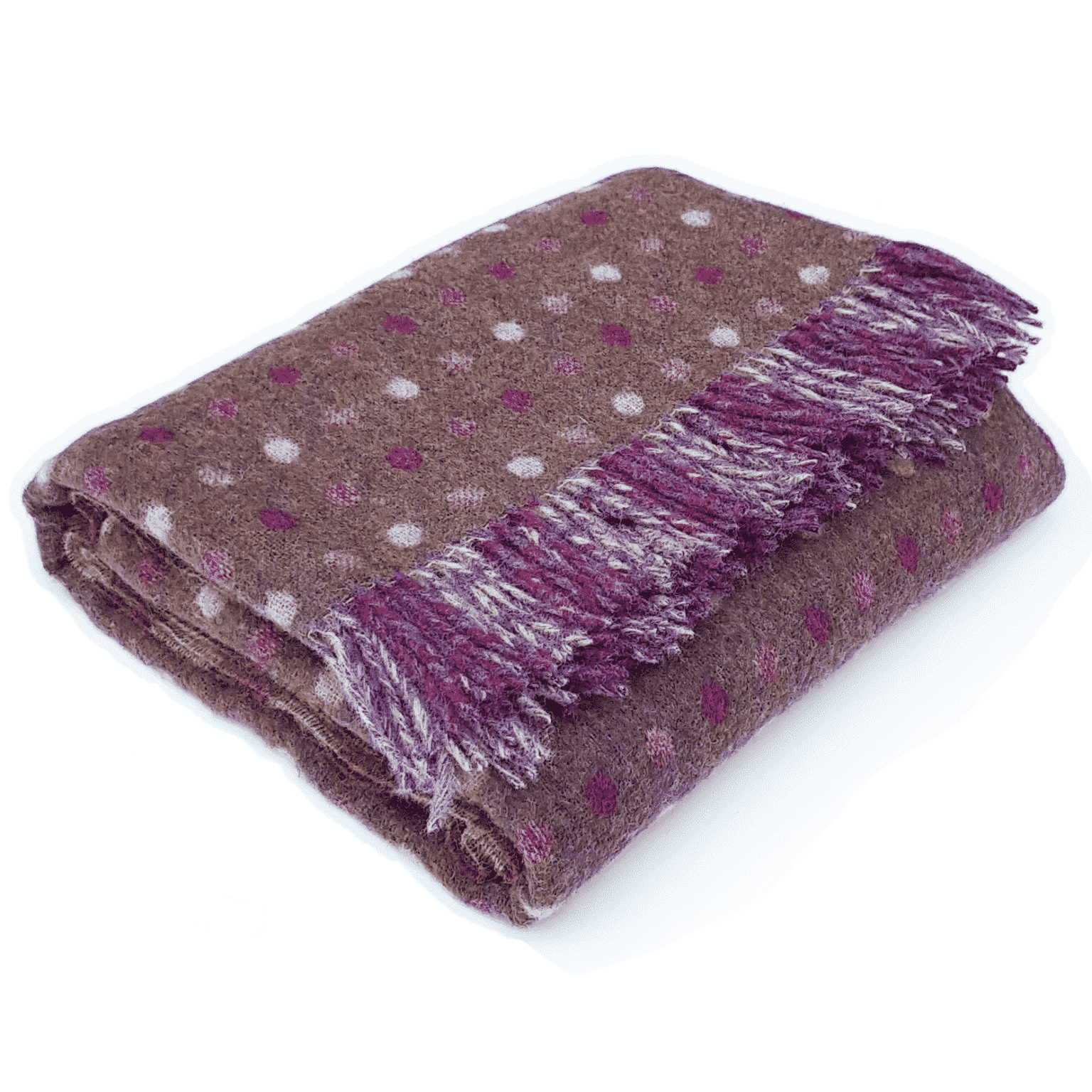 Multi Spot Grey Merino Lambswool Throw - Wild Wool