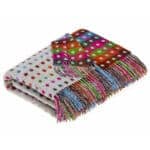 Multi Spot Grey Merino Lambswool Throw - Wild Wool