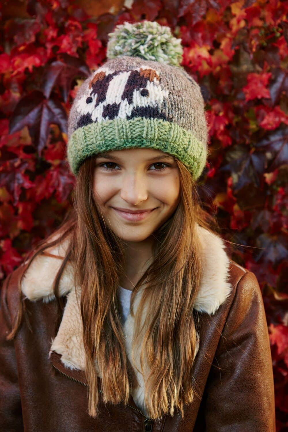 Fairtrade Children's Pure Wool Badger Bobble Hat - Wild Wool