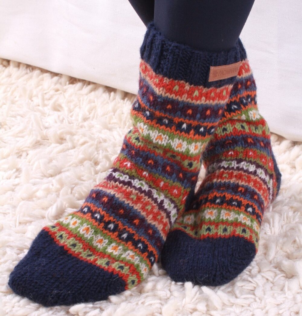Fairtrade Pure (Small Size) 'Colorado' Sofa Socks - Wild Wool