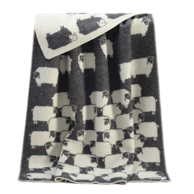Black Sheep Pure Wool Throw - Wild Wool