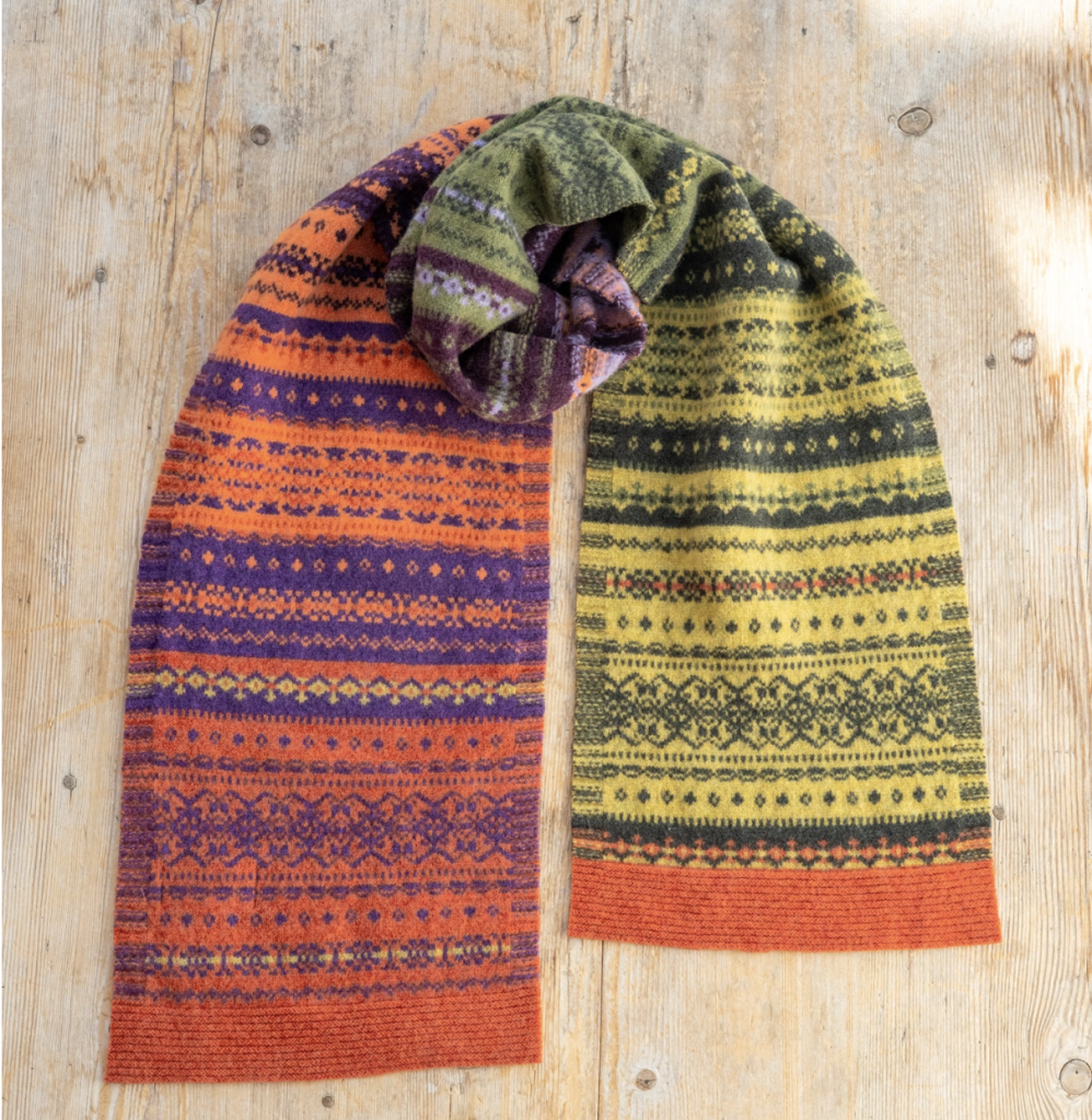 Alloa Fairisle Scarf, Copperland - Wild Wool